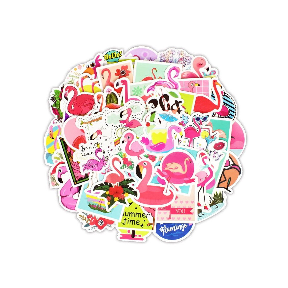 Stickers, 50 pack - Flamingo